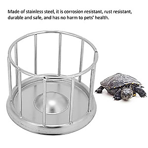 Reptile Food Bowl,Stainless Steel Food Dish,Tortoise Food Water Dish Feeder Bowl Stainless Steel Tray Dispenser,Railing Shape Tortoise Dish Water Tray Pet Supplies for Home Tortoise Pet Store(S)