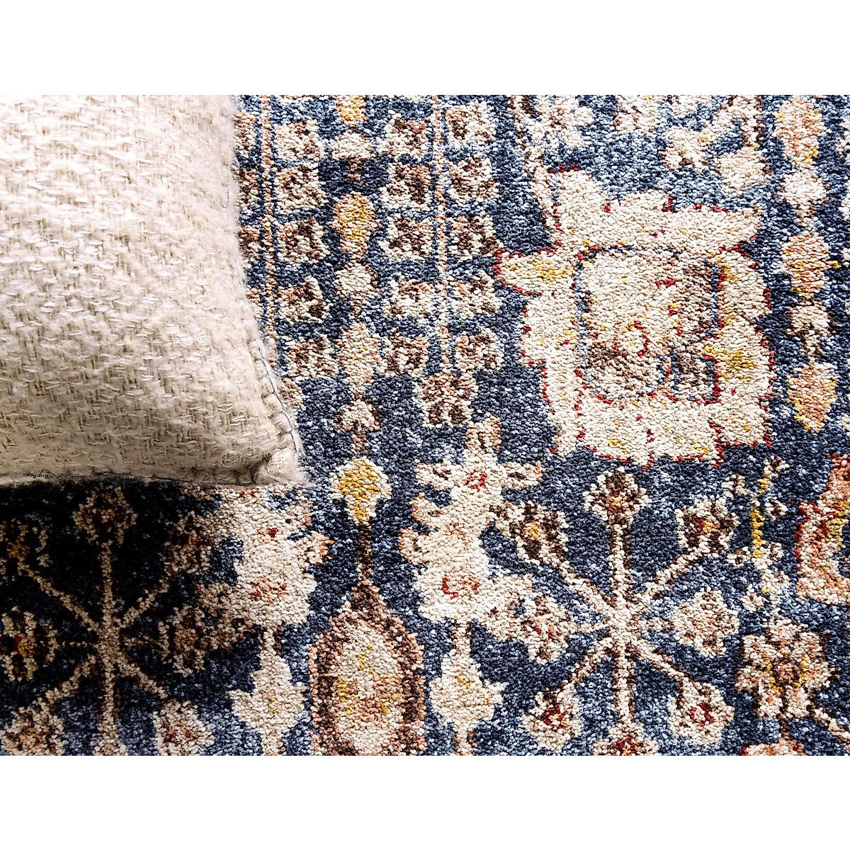 Unique Loom Utopia Collection Traditional Classic Vintage Inspired Area Rug with Warm Hues, 9' x 12' 2" Rectangle, Light Blue/Burgundy