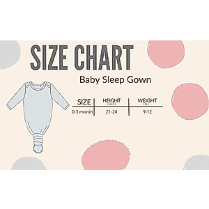 Giggle Angel Newborn Baby Sleeper Gown Knotted Gown Baby Girl Coming Home Outfits 2-Piece Gown and Hat Set 0-3 Months (pinkleaf)