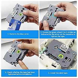 Labold Replacement for Brother Ptouch Tz Tze Label Tape Tze-231,Tz-231 12mm 0.47 Laminated Black on White, Compatible with P-Touch Pt-d210, PTD200, H110, 1280 Label Maker, 26.2ft, 4Pack