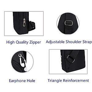 Yeefay Sling Backpack Sling Bag Women Men Crossbody Chest Bag Causal Daypack for Hiking, Black, Small