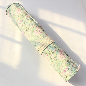 Funny live Paint Brush Holder Art Supplies, Artist Brush Holder & Storage Organizer Roll-Up Case Bag, Protect Acrylic Oil Watercolor Paintbrushes (Pink Rose 20 Slot Pockets)