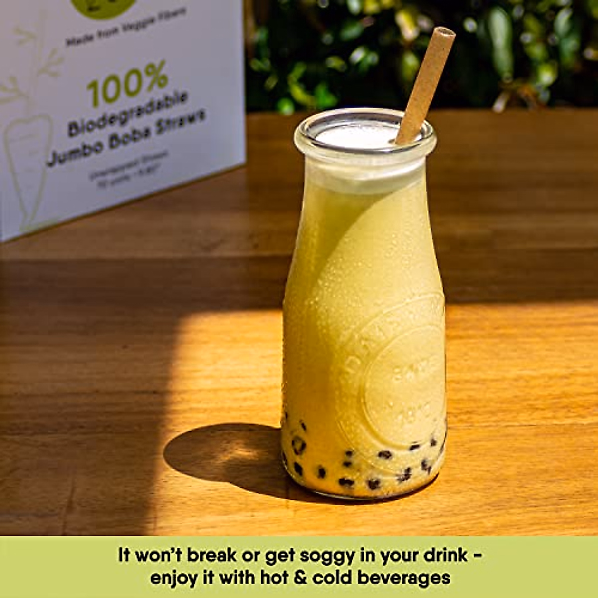 100% Biodegradable Straws (Boba Straws 100 PCS)