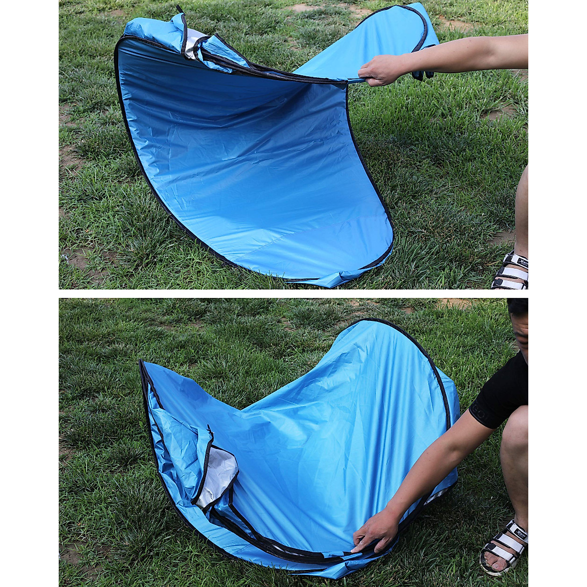 WOWCASE 1-2 Person Large Space Pop Up Shower Privacy Shelter Tent with 3 Windows, Outdoor Portable Dressing Room, Privacy Shower Tents for Camping Beach Isolation Fishing (Green, 1.5x1.5x1.9m)