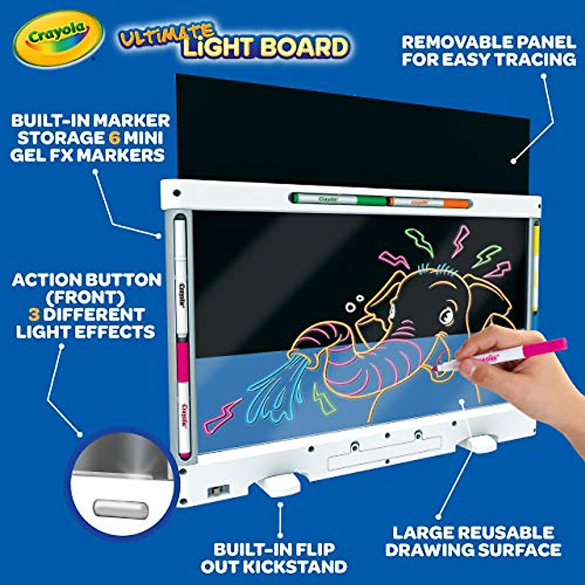 Crayola Ultimate Light Board for Drawing & Coloring - White, Light Up Kids Toy, Gift for Kids Ages 6, 7, 8, 9