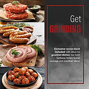 Gourmia Electric Meat Grinder 500 1000 Watt Max 3 Stainless steel grind plates fine to coarse commercial meat grinder machine white silver meat processor electric food mill grinder for kitchen GMG525