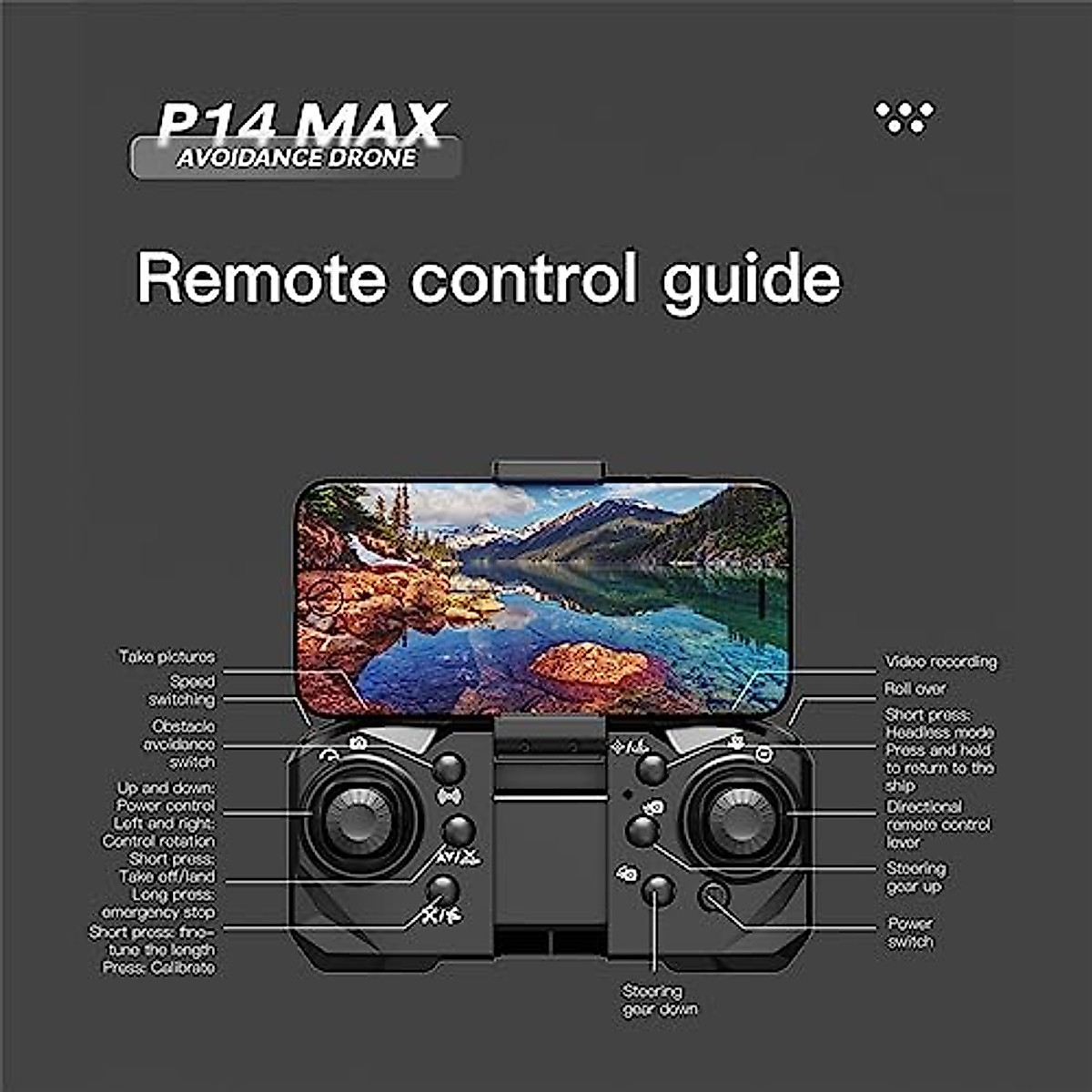 P14 Pro Compact & Foldable Mini Wireless Drone - Dual 4K HD FPV Camera - Intelligent 360° Obstacle Avoidance - WIFI VR RC Drone Quadcopter Circle Fly, Route Fly, Altitude Hold, Headless Mode (Black)