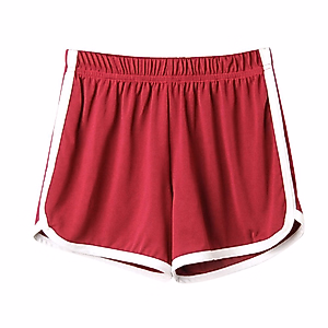 Shakumy Women Sporty Shorts Stretchy Comfy Active Yoga Workout Running Fitness Elastic Waist Summer Beach Shorts Hot Pants