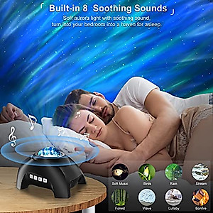 Vinwark Northern Lights Aurora Projector for Bedroom with Music Bluetooth Speaker and White Noise, Galaxy Projector, Starry Night Light Projectors for Kids Adults Gaming Room