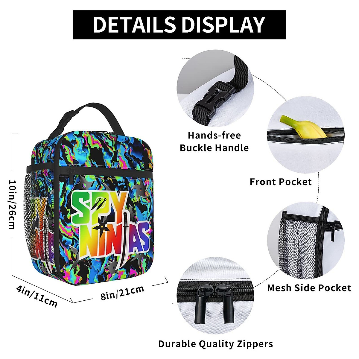 NKISMOODM Fantasy Tote Lunch Bag Reusable Insulated Zipper Handbag Portable Lunchbox Cooler Bags For Work Picnic Camping