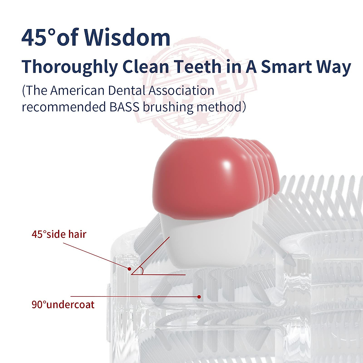 Little Meerkat 2Pcs U Shaped Toothbrush Kids, Toddler Toothbrush with 4 Brush Head, 360° Toothbrush Kids to with kid Age 7-12, L