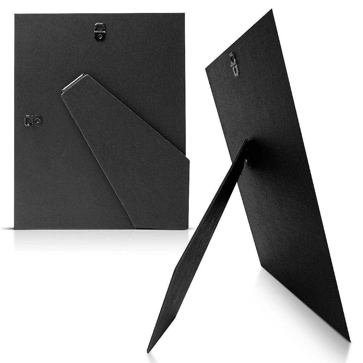 iFrame DIY Adjustable Easel Back for 8x10 Picture Frames – Solid Black Cardboard Display Stand for Photos, Art, Tiles & More, Tabletop Easel, Made in USA (Pack of 4)