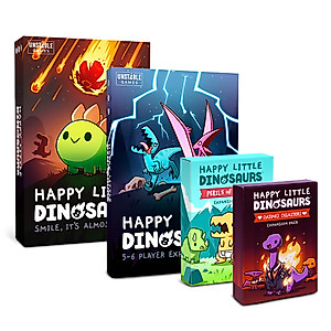 Unstable Games - Happy Little Dinosaurs Base Game - Competitive Sabotage Funny Card Game For Kids, Teens, Adults - 2-4 Players, Hand Management