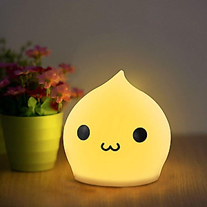 Jhua Dumpling Night Light, Silicone Nursery Nightlight, Cute LED Sleep Lamp, 7-Color Breathing Dual Light Modes, Sensitive Tap Control Gifts for Baby Adults Bedroom