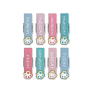 Forever in Time Days of The Week Clips - 8 Piece Monday Tuesday Wednesday Wooden, SE410B