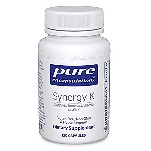 Pure Encapsulations Synergy K | Supplement with Vitamin K1, K2, and D3 to Support Bones, Blood Vessels, Vascular Elasticity, and Calcium Utilization* | 120 Capsules