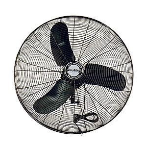 Air King 9075 30-Inch Industrial Grade Oscillating Wall Mount Fan, 1/3-Horsepower, Black Finish