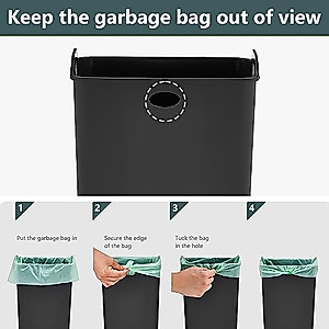 Nunsino Hanging Kitchen Compost Bin 8 Liter / 2.1 Gallon Includes 30 Compostable Bags, Trash Can with Removable Inner Bucket, Stainless Steel, Airtight Lid, Silver