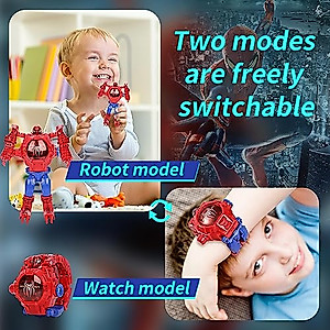 Ocomuan Super Hero 3D Projection Watch - Digital Wall Clock with 21 Hero Images, Suitable for Boys 6-12