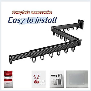 Lora Dew Clothes Rack,Drying Rack Clothing Wall Mounted,Collapsible Drying Racks for Laundry,Hanging Racks for Clothes,Retractable Laundry Hanger Rack Indoor,Grey