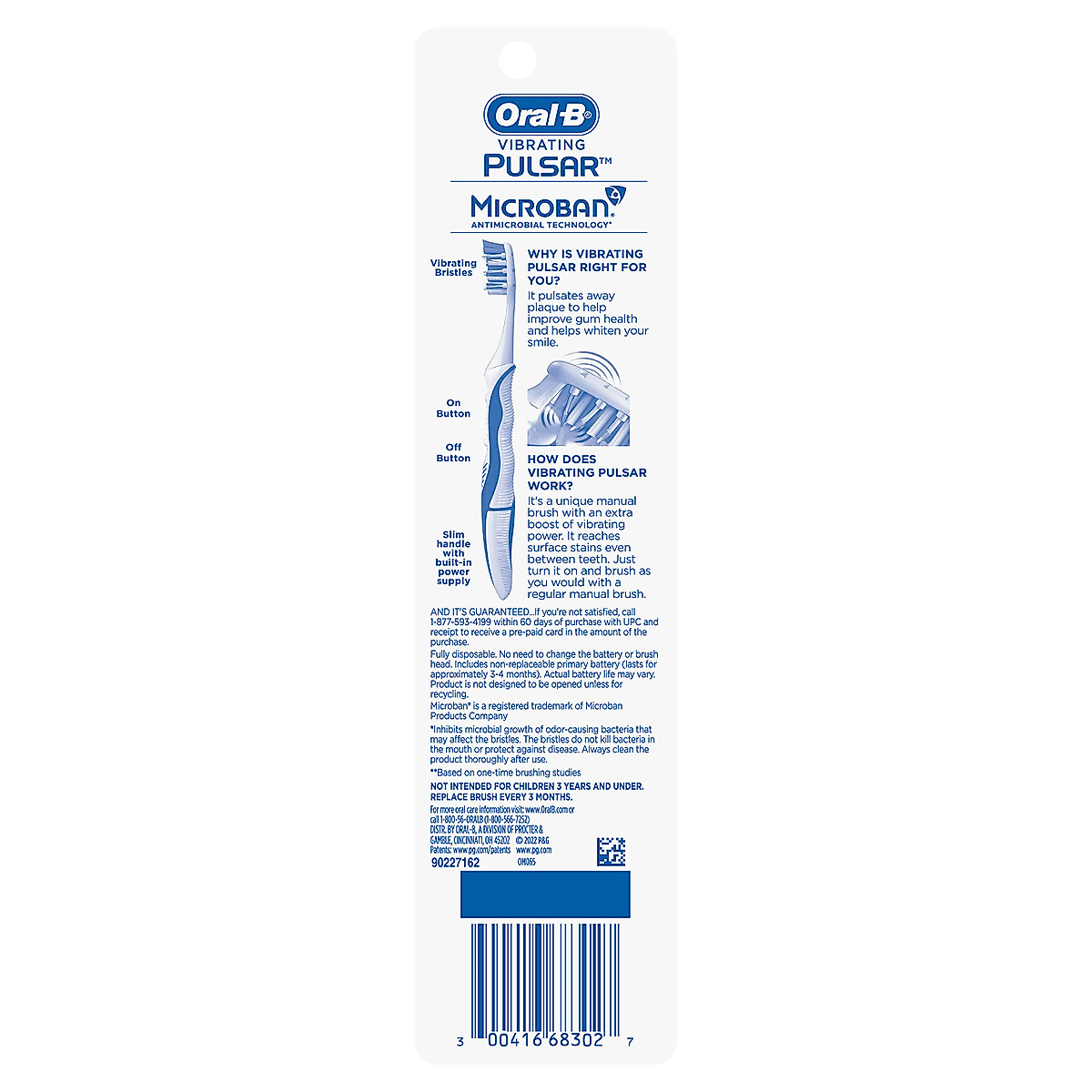 Oral-B Pulsar Expert Clean Battery Toothbrush, Medium, 2 Count