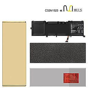 MULS 96Wh C32N1523 Laptop Battery Replacement for ASUS Zenbook Pro N501L UX501VW-F1020 UX501VW-FY010T UX501VW-FY057R UX501VW-FY102R UX501VW-DS71T ROG G501VW-FI014T ROG G501VW-FI023R C32NI523 8422mAh
