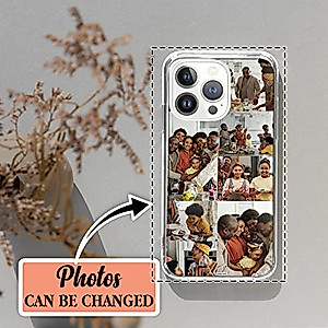 Somlatic Personalized Photo Phone Case Custom Picture Design Your Own Collage Phone Cover for Family Friends Couple Compatible with iPhone 14 13 12 11 Pro Max Mini XR XS X