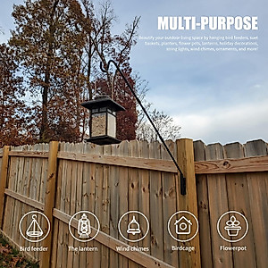 Juegoal Heavy Duty Deck Hook, 25 Inch to 36 Inch Wall Mounted Extended Reach Deck Hook Wall Pole Plant Bracket for Hanging Bird Feeder, Plants, Suet Baskets, Lanterns, Wind Chimes