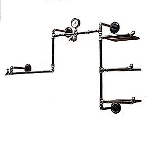 Industrial Vintage Pipe Wall Mounted Clothing Rack Multi-function Garment Store Display Rack Shoes Bag Store Shelves Clothes Hanger