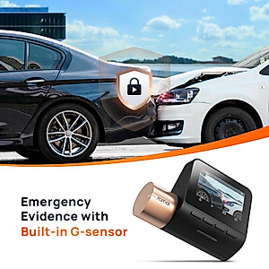 70mai Dash Cam Lite, 70mai Micro SD Card 32GB, 1080P Full HD, Sony IMX307, Built-in G-Sensor, 130° Wide Angle FOV, WDR, Night Vision, Loop Recording