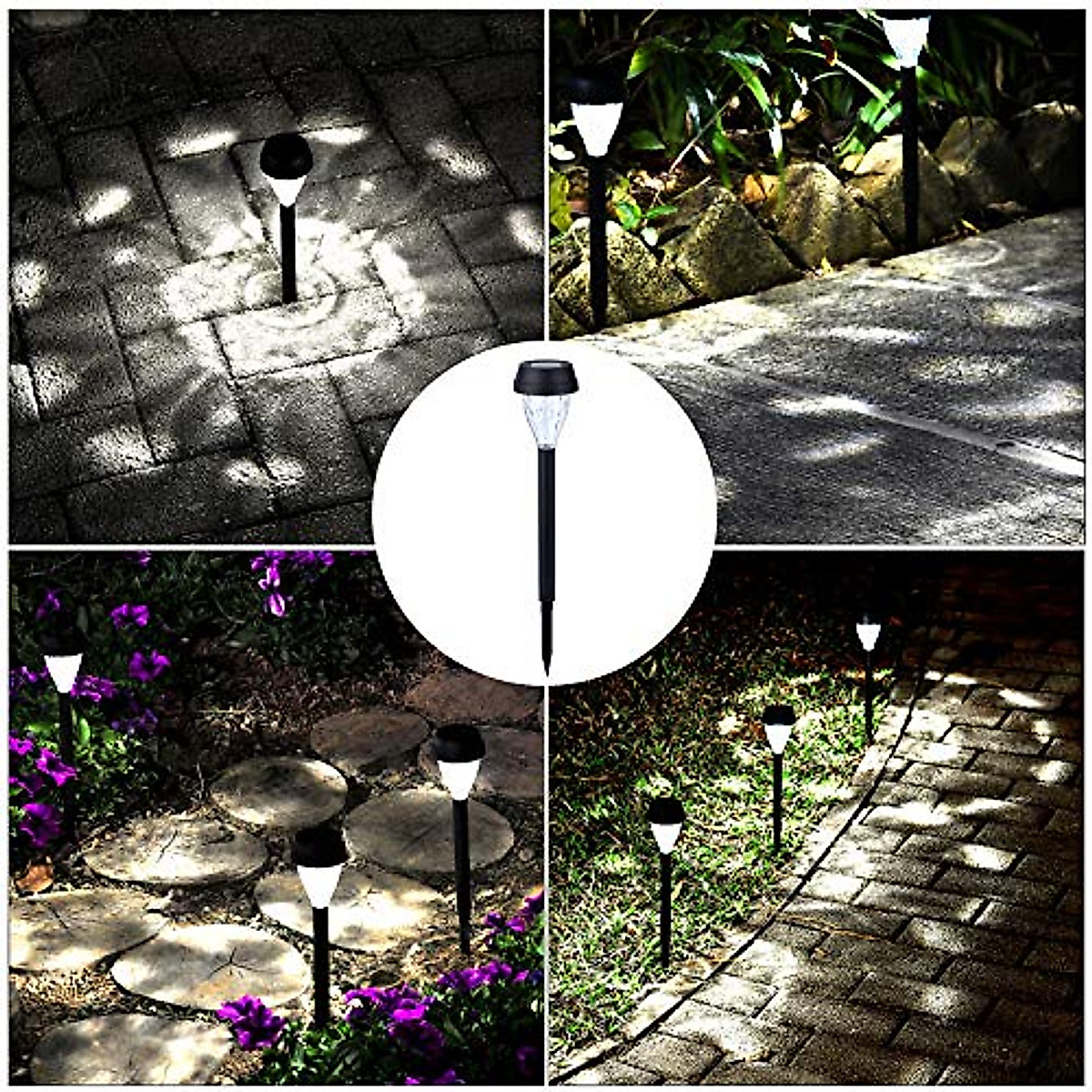 TWINSLUXES 12 Pack Solar Pathway Lights,Outdoor Waterproof Garden Lights LED Landscape Lighting Up to 12 Hrs Long,Auto On/Off Dusk to Dawn for Sidewal,Lawn, Patio, Yard…