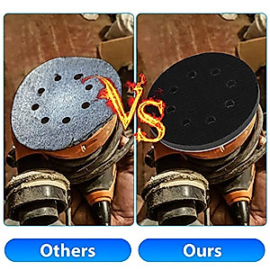 6 Pack Interface Buffer Pads, 5 Inch 8 Holes Hook and Loop Soft Sponge Cushion Buffer Backing Pads Orbital Sander Foam Pad, Foam Interface Sanding Pads for Orbital Sander Automotive Polishing Machine