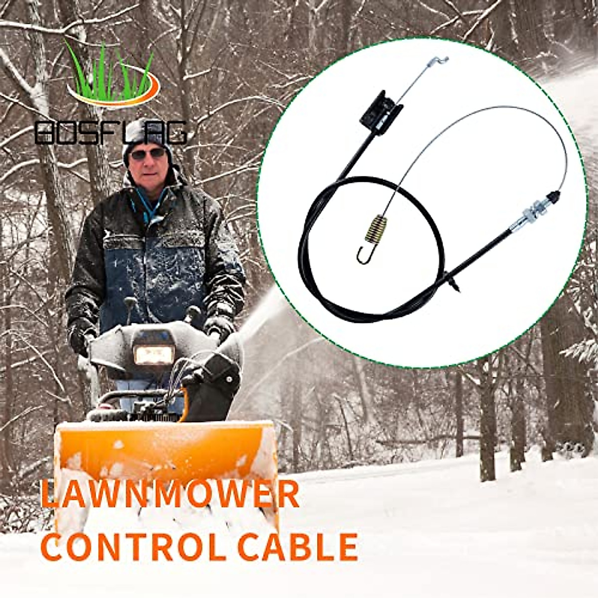 BOSFLAG 946-04007 Auger Engagement Cable Replaces MTD 946-04007 Auger Cable, Troy-Bilt 946 04007 Cable, MTD 94604007, MTD 746-04007 Clutch Cable, MTD 746 04007 Auger Control Cable, MTD 74604007