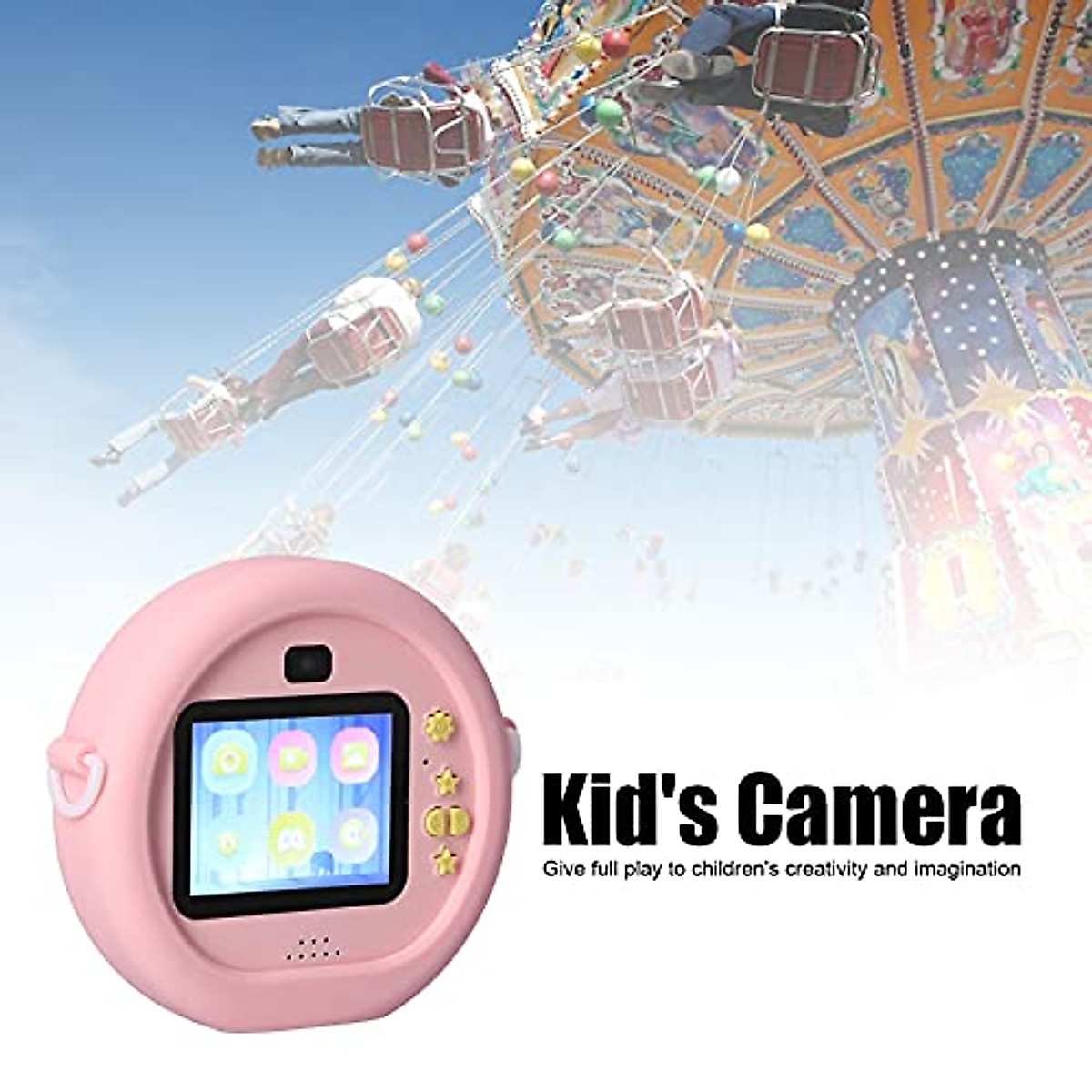 Vbestlife 2.4 inch Digital Camera, Portable Selfie IPS Camera, Mini Children's Toy Camera, one Button Smart Focus Free, with Soft Silicone Materials, 600 mAh Battery, Gifts for Birthday