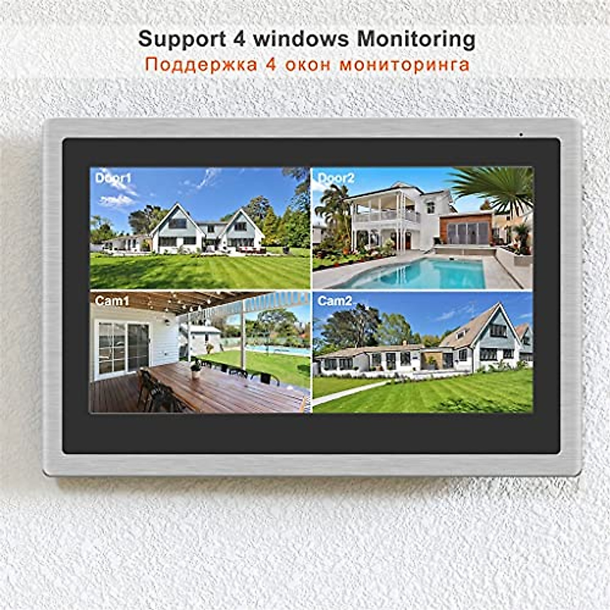 FBITE Wired Video Doorbell 10 Inch Video Door Phone with Record Motion Detection Remote Unlock Intercom Monitor