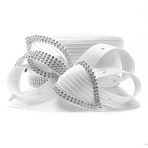 Janey&Rubbins Women's Gorgeous Derby Day Tea Party Church Rhinestones Fascinator Hat (White)