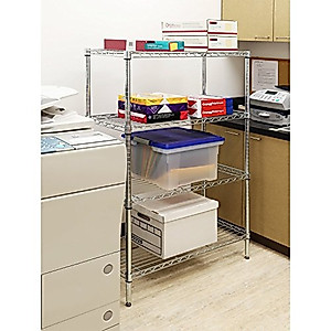 Seville Classics 4-Tier UltraZinc NSF Steel Wire Shelving, 14" D x 36" W x 54" H