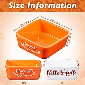 Kederwa 2pcs Fall Candy Dish Set,Mini Autumn Ceramic Candy Bowl with Fall Leave Harvest Fall Tiered Tray Decor Fall Gifts