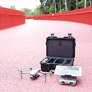 Lykus Titan MA220 Waterproof Hard Case for DJI Air 2S/Mavic Air 2 Fly More Combo, Dedicated Space for up to 11-inch iPad or Android Tablets and Holder [CASE ONLY]