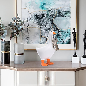 Goose Magnetic Key Holder, Resin Goose Duck Figurine Statue Magnetic Tool Holder, Cute Animal Figurines Key Holder, Hanging Storage Rack Ornament, Animal Figurines Key Storage Rack for(Orange)