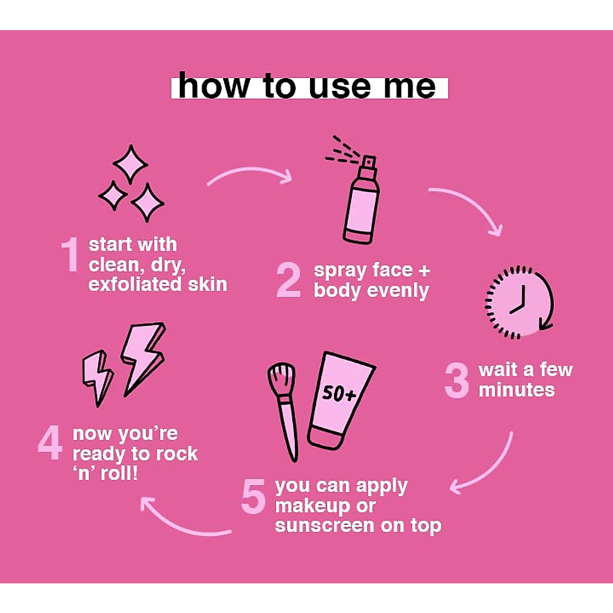 b.tan Face & Body Self Tanner Mist | You Glow Girl - Lightweight, Daily Gradual Sunless Tanner Mist For Glowing Skin All Day Long, Quick Drying, Streak-Free, Vegan, 3.38 Fl Oz