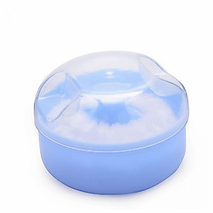 gootrades Baby Soft Face Body Cosmetic Powder Puff Sponge Box Case Container (Blue)