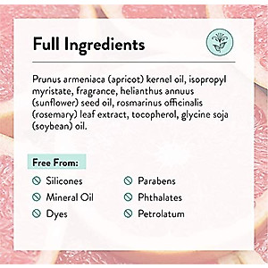 J.R. Watkins Natural Hydrating Body Oil Mist, Moisturizing Body Oil Spray for Glowing Skin, Cruelty Free, Grapefruit, 6 fl oz, Single