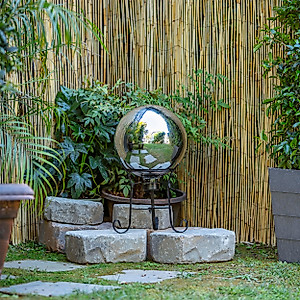 Alpine Corporation GLB292SL Gazing Globe, 10" L x 10" W x 12" H, Silver