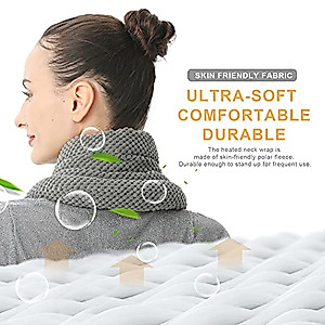 UNCN Long Heating pad for Neck and Shoulders Back 33 * 5.9" microwavable Large Moist Heat Pack Warm hot Compress Neck wrap Weighted Bag Massage Reusable Herbal Nature Calming Portable Grey