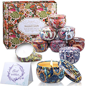 Scented Candles Gift Set for womem, 9 Pack Aromatherapy Candles for Home Scented, 180 Hour Long Lasting Soy Candle Lavender Candle Birthday Chrismas Gifts for Women Mom Bath Spa Yoga Candles