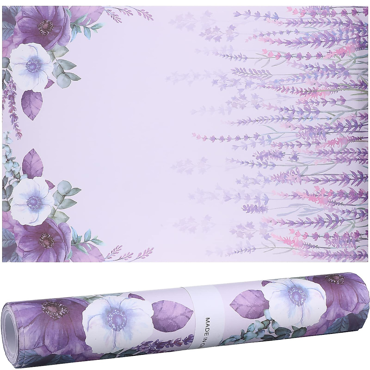 24 Sheets Drawer Liners for Dresser Scented Drawer Liners Drawer Paper Non Adhesive Floral Print Fragrant Large 15.7 x 22.8 Inch for for Kitchen Cabinet Home Shelf Closet (Elegant Style)