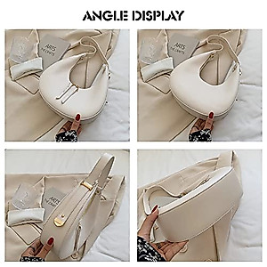 Ergocar 2022 New Women's Tote Handbags, Crescent Bags for Women Fashion Women Underarm Bag Top-Handle Bag, Beige