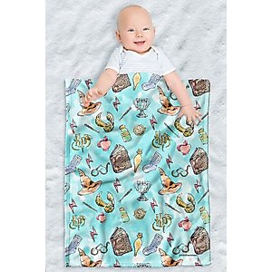Harry Potter Lightweight Baby Blanket, 30"X40", Water Color Pattern Unisex for Infants Girls & Boys