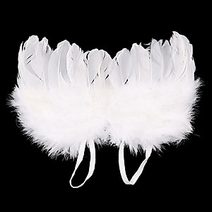CiaraQ Newborn Baby Photography Props Feather Angel Wings and Rhinestone Headband Set Baby Hair Accessories Photo Prop